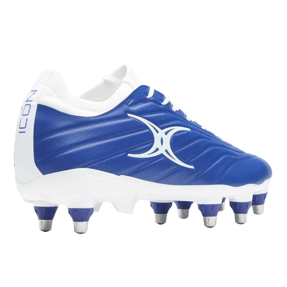 Gilbert Icon Power X V2 8 Stud Soft Ground Rugby Boots - Blue | RugbyStore